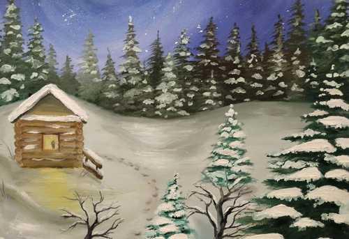 Дом лесника - Картина маслом на холсте 50х70