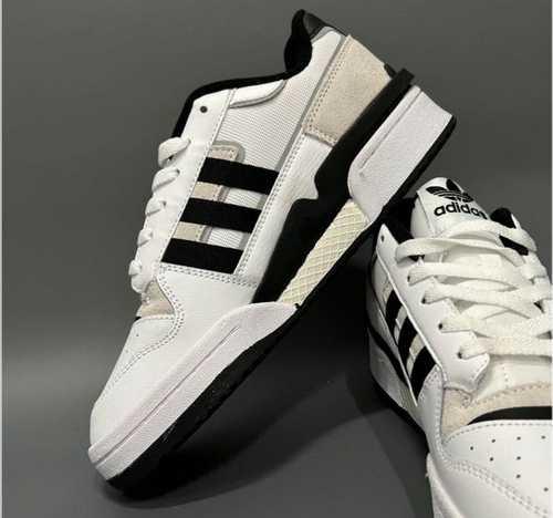 Кроссовки Adidas Forum Low White Black Люкс