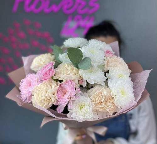 Сборный букет цветы Flowers124 хризантема