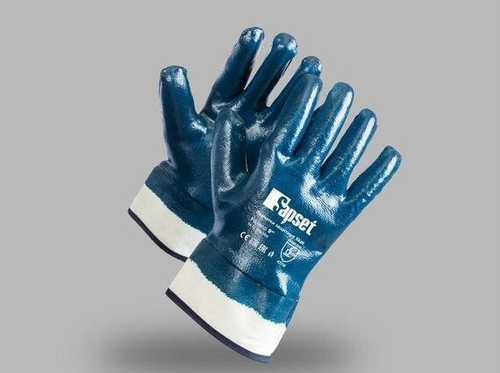 Перчатки облитые "нитрил" синие крага