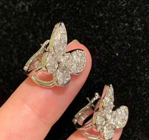Van Cleef & Arpels серьги Two Butterfly, 1,67 ct