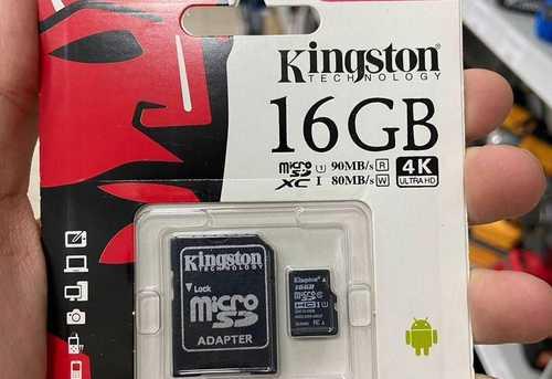 Карта памяти MicroSD 16 гб