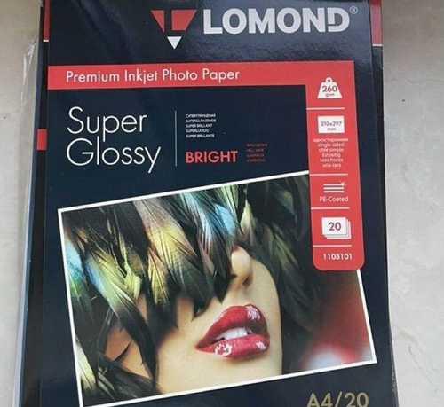 Бумага Lomond A4 Super Glossy 260 г/м², 20 л