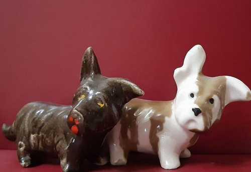 Фарфоровые статуэтки "Собаки Скотч-терьеры" 1950-е