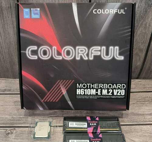 Комплект i3 12100f,h610, ddr4 8 8,сокет 1700