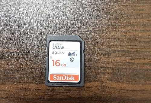 Карта памяти SanDisk Ultra 16 гб