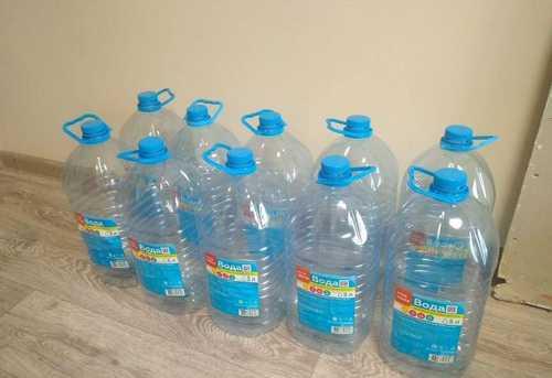 Пластиковые 5 л бутылки чистые от питьевой воды