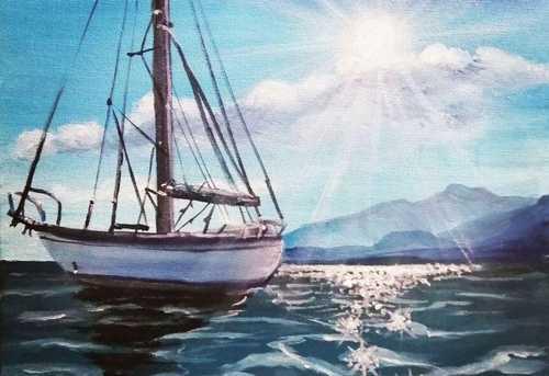 Картины морская тематика кораблики море рыбки