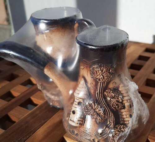 Турка для кофе керамическая и чашки новые