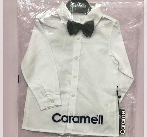Новая белая детская рубашка с бабочкой Caramell