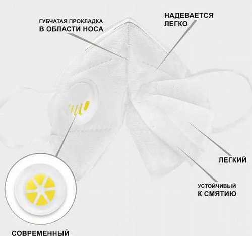 Маски с респиратором (5 штук) опт и розница