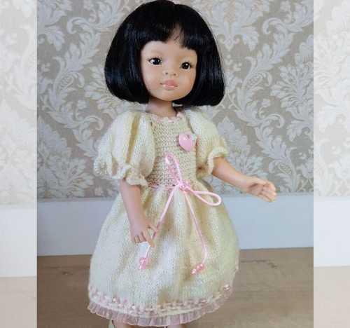 Вязанное платье на куклу Паола Рейна