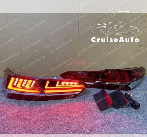 Задние фонари Camry 70 LED стиль Lexus красные 58VY