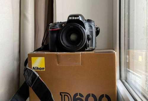 Фотоаппарат Nikon D600 + объектив 50 mm 1.8