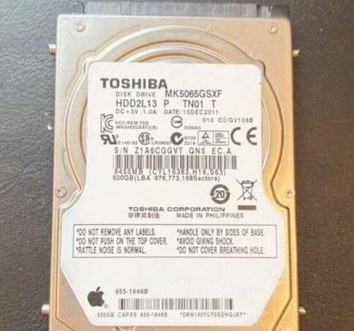 Toshiba apple hdd 500gb MK5065gsxf