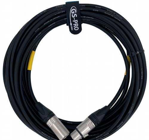 Кабель микрофонный GS-PRO XLR3F-XLR3M Black 12 m