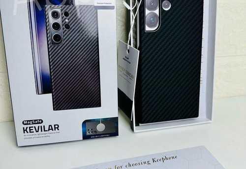 Чехол Kevlar (Карбон) на Samsung S23 Ultra MagSafe
