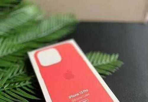 Чехол на iPhone 13 pro силикон MagSafe красный