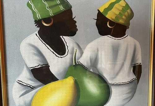 Картина для кухни лимоны и женщины