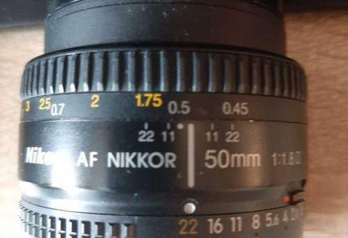 Объектив nikon 50mm f 1.8, с автофокусировкой