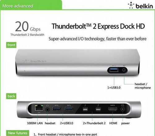 Док-станция Belkin Thunderbolt 2 Express Dock HD