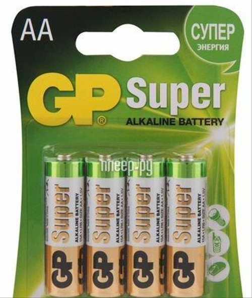 AA - GP Alkaline Super LR6 15A-2CR4 4 штуки