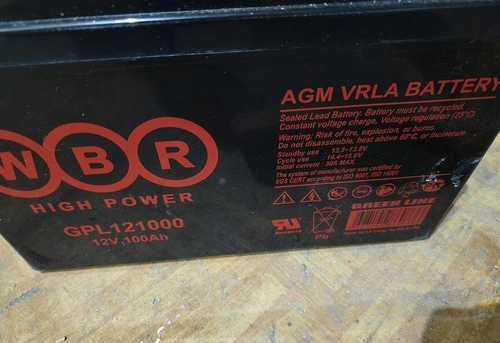 Аккумулятор AGM WBR GPL 100 А/Ч. 12 В