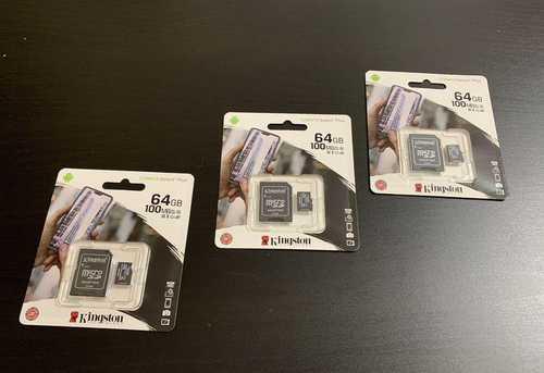 Карта памяти Kingston microSD 64GB 10 класс UHS-I