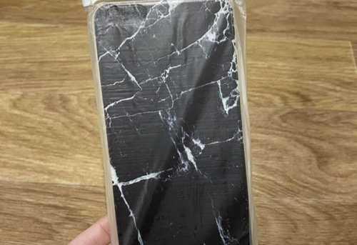 Чехол на iPhone 6 plus. Черно-белый мрамор
