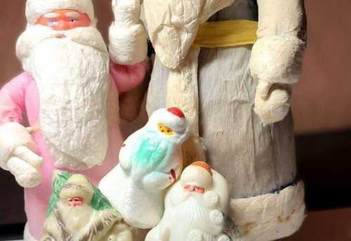 Дед Морозы ватный, пластиковый, пенопласт 4 шт