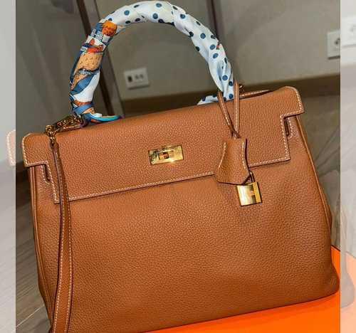 Сумка hermes kelly натуральная кожа