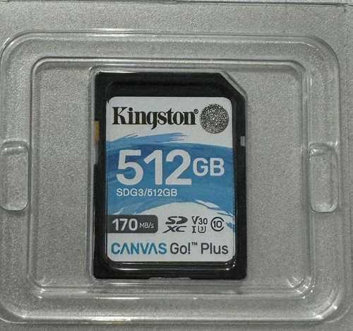 Карта памяти sdxc Kingston Canvas Go Plus 512 гб