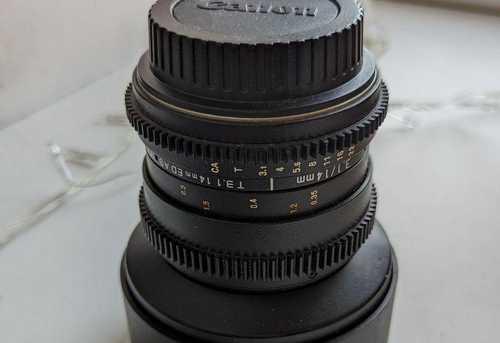 Объектив Canoy Samyang mf 14 mm T3.1