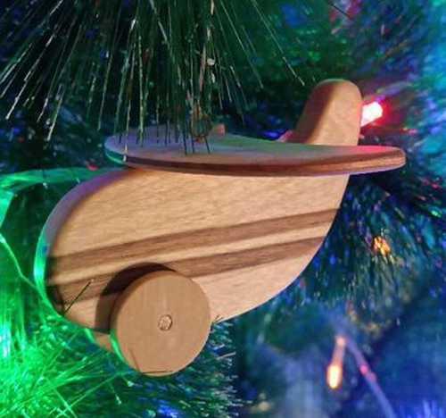 Деревянные елочные игрушки самолетик