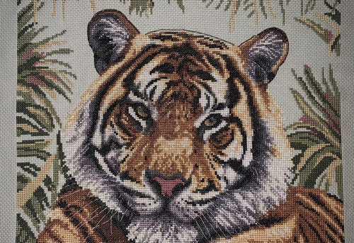 Вышитая картина тигр