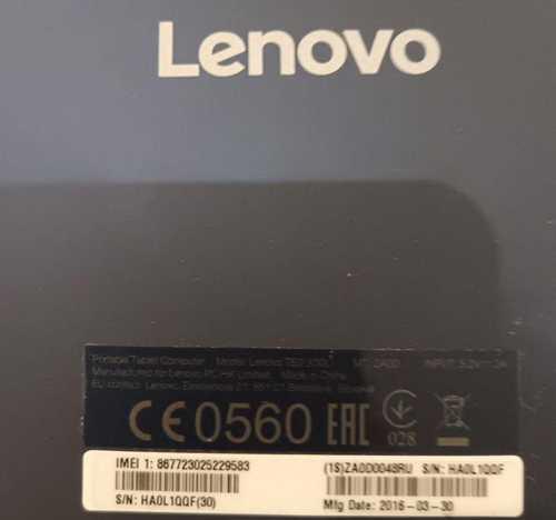 Планшет lenovo TB2-X30L