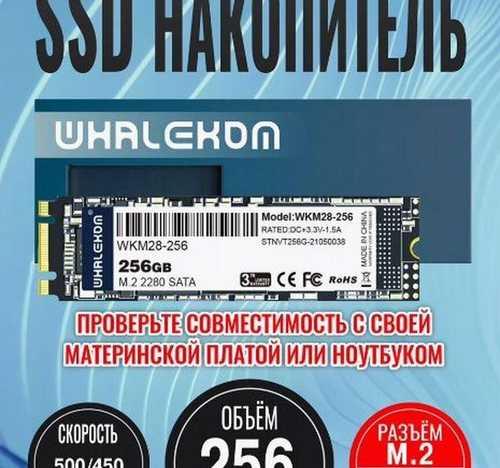 Твердотельный накопитель SSD2280 M.2 SATA 256 гб