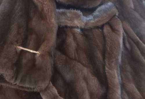 Шуба норковая с капюшоном 46 Скандинавия furs