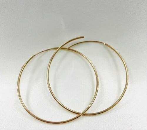 Золотые серьги-кольца 2.4г (малун)