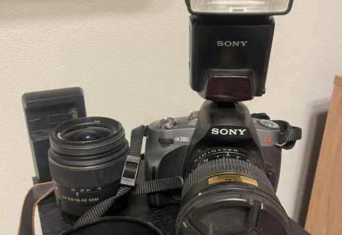 Фотоаппарат Sony a380 + обьективы и вспышка