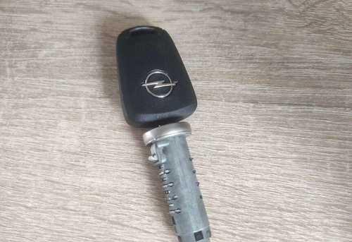 Ключ и личинка замка зажигания Opel Astra H