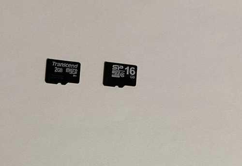 Карта памяти MicroSD 2 GB, 16 GB