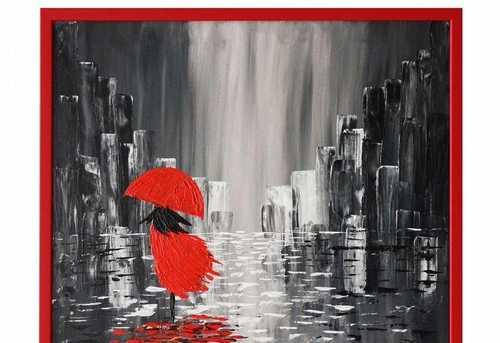 Интерьерная картина "Дождливый город", 60х50 см