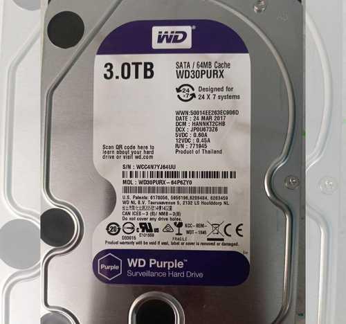 Hdd WD purple 3tb