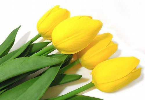 Тюльпаны реалистичные искусственные, Желтые, латек