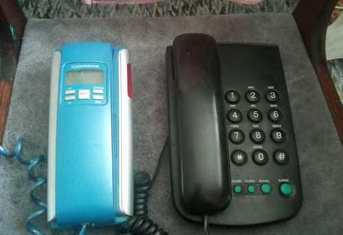 2 кнопочных, стационарных телефона