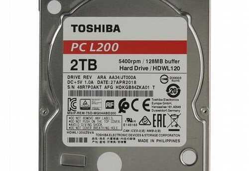 Жесткий диск Toshiba SATA3 2Tb 2.5 L200 9.5mm 5400