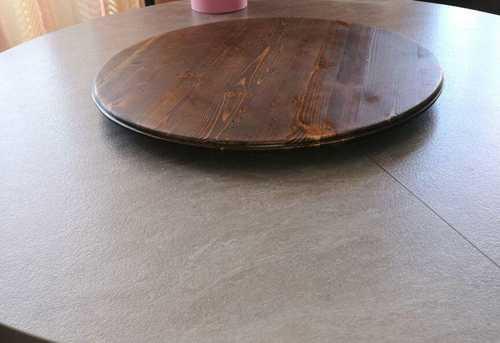Поднос-столик крутящийся деревянный