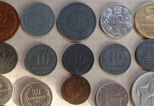 Старые монеты стран мира - подборка - 27 штук