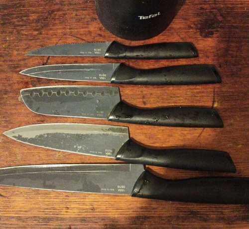 Кухонные ножи бу Tefal с подставкой